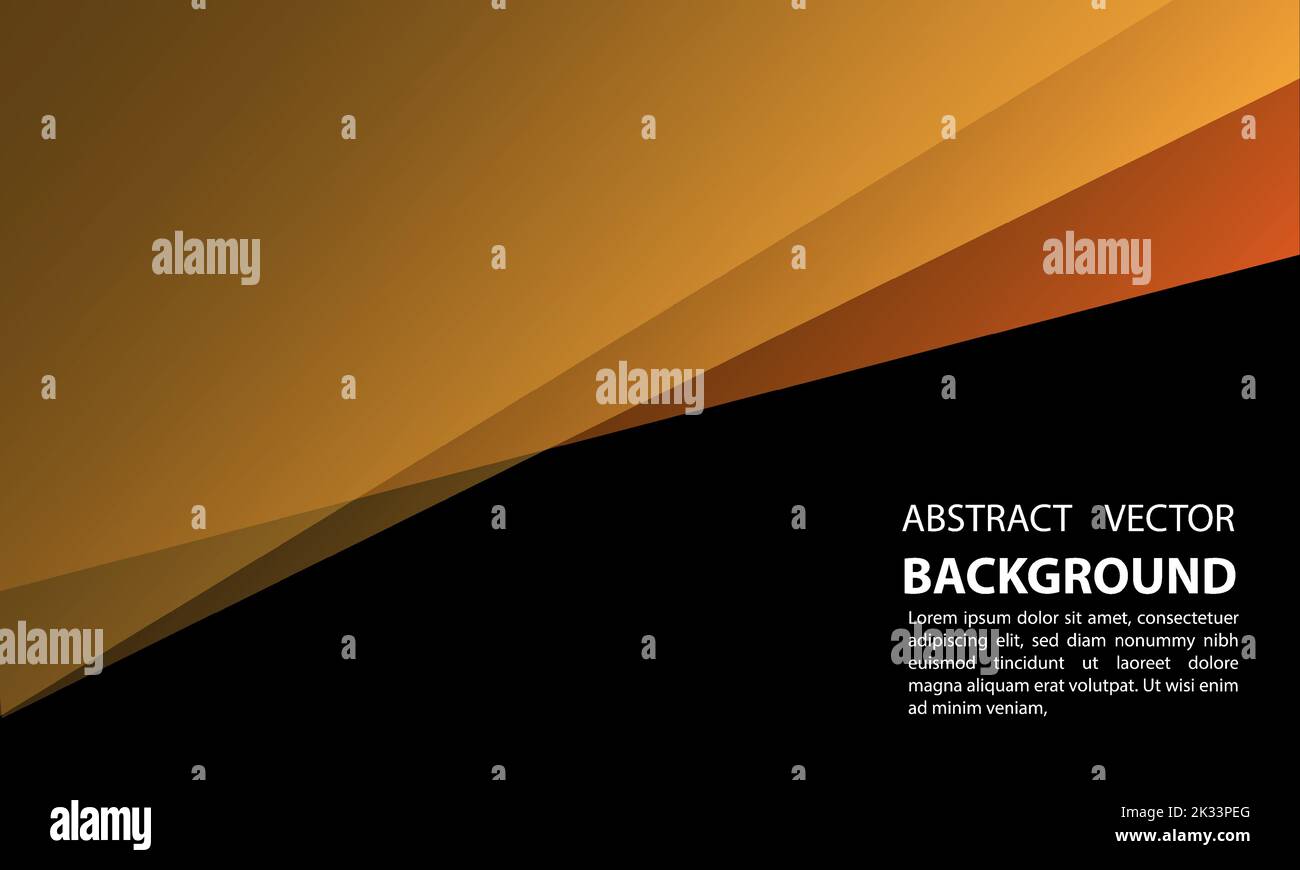 An abstract orange and black vector background with sample text Stock ...