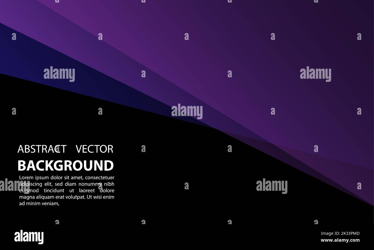 An abstract purple and black vector background with sample text Stock ...