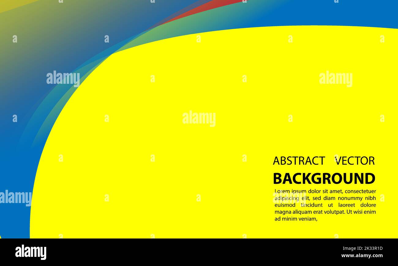 An abstract yellow and blue vector background with sample text Stock ...