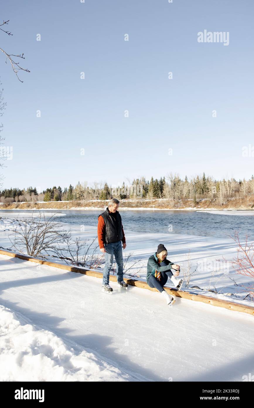 Snow ice skating hi-res stock photography and images - Alamy