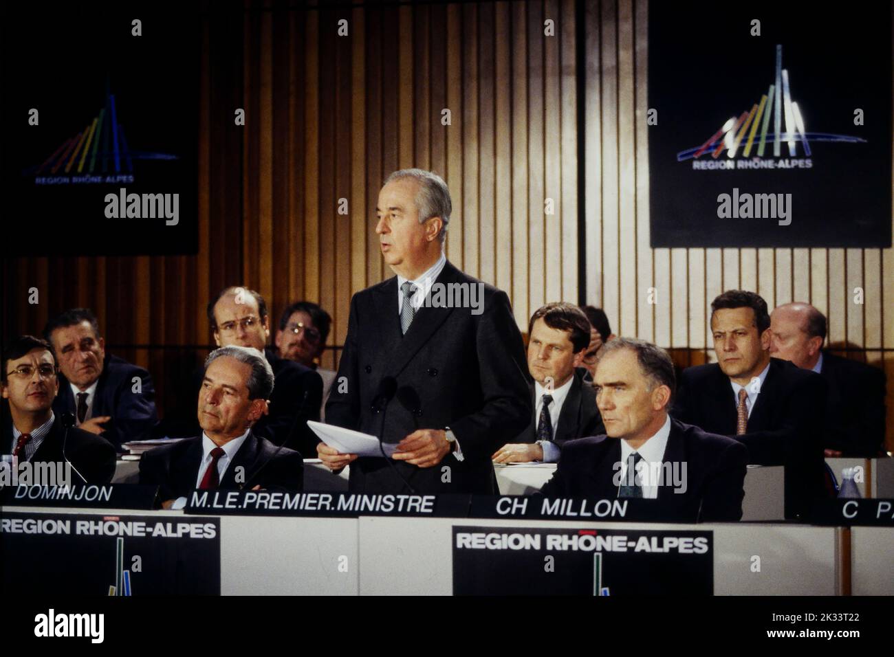 Edouard Balladur, French Prime Minister, Rhone-Alps regional assembly ...
