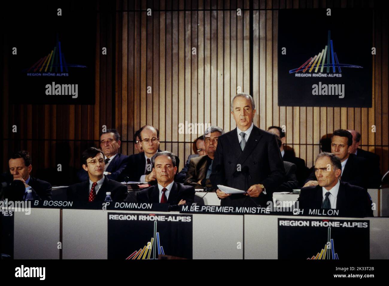 Edouard Balladur, French Prime Minister, Rhone-Alps regional assembly ...