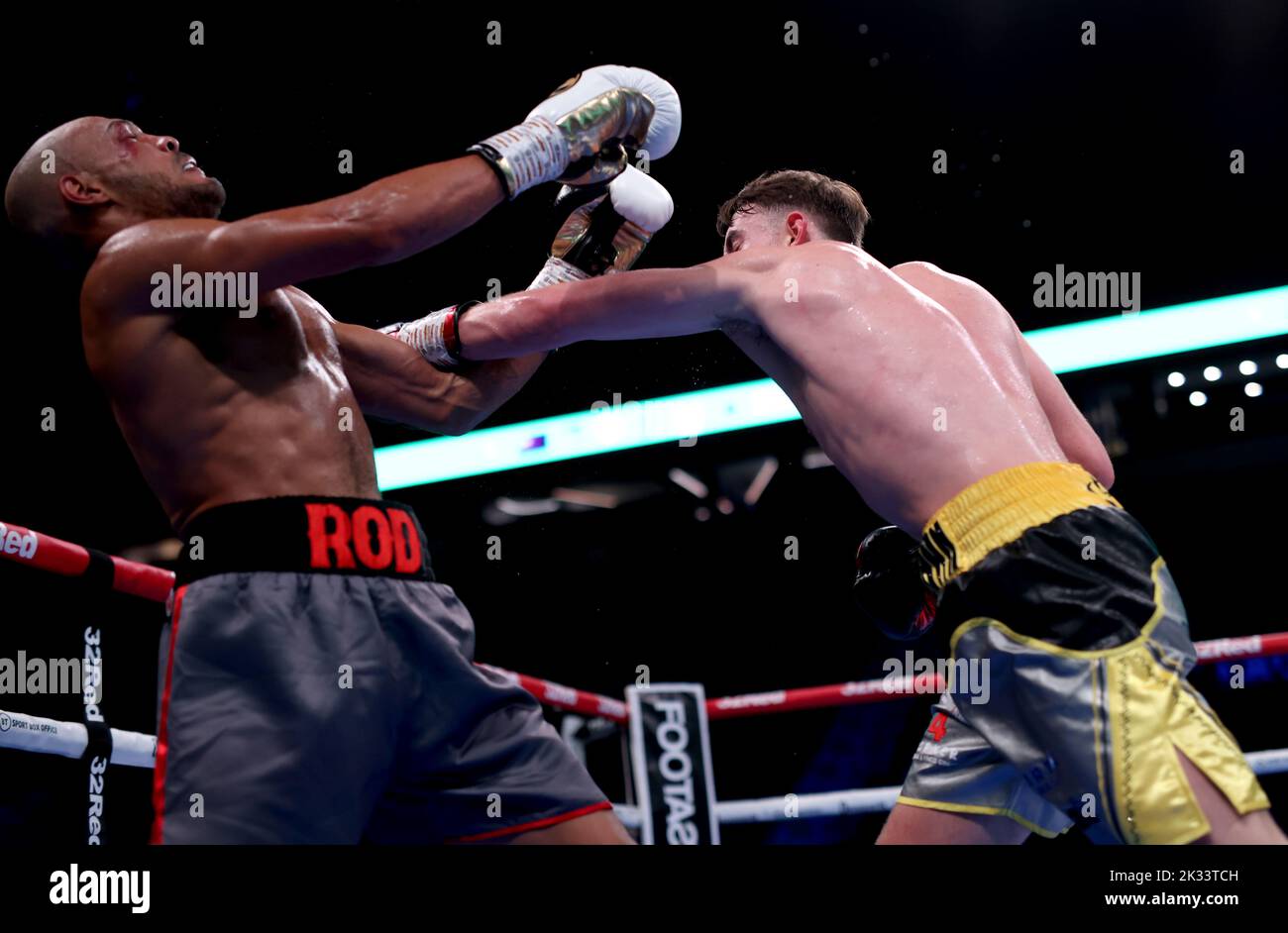 James Heneghan (right) in action against Rod Douglas Jnr in their ...