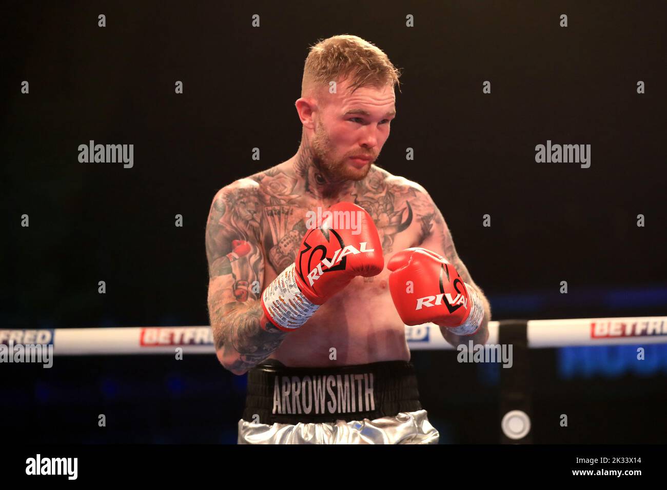 Dale Arrowsmith during the Middleweight contest at Motorpoint Arena ...