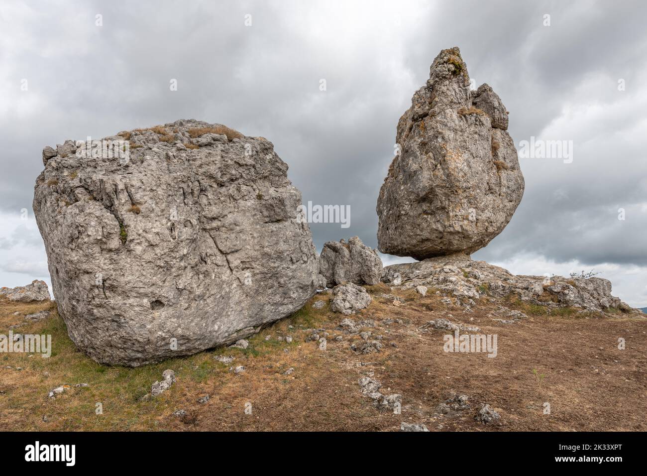 Strangely shaped rocks in the chaos of Nimes le Vieux in the Cevennes ...