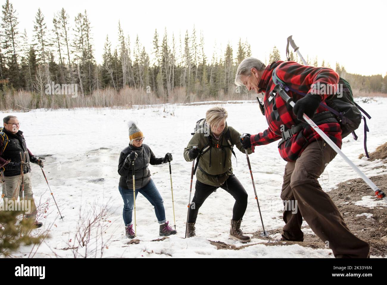 Helping woman man outdoors hi-res stock photography and images - Alamy