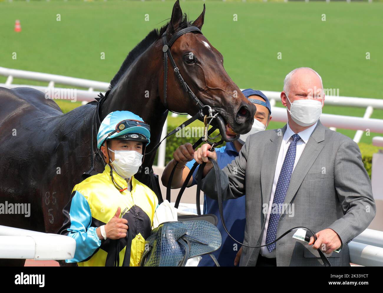 Race 3, QUADRUPLE DOUBLE, ridden by Angus Chung Yik-lai, won the class ...
