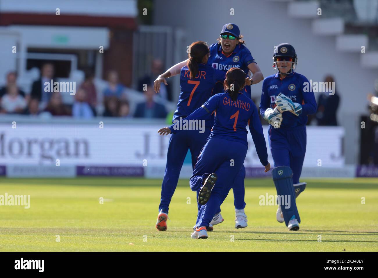 24 September , 2022, London, UK. India celebrate after getting the ...