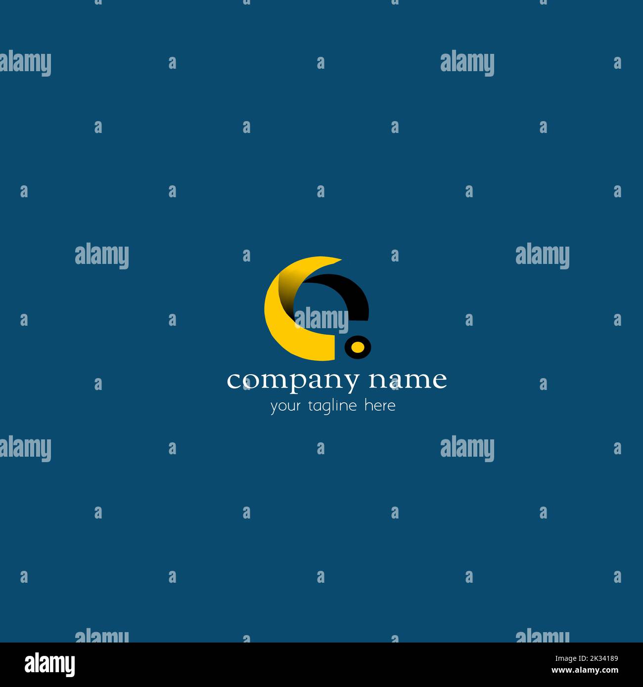 A view of a sample logo template in blue and yellow colors Stock Vector ...
