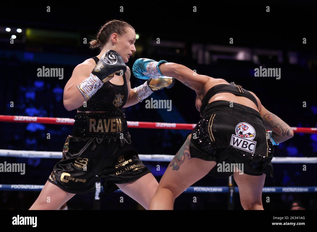 Raven Chapman (left) in action against Jorgelina Guanini during their ...
