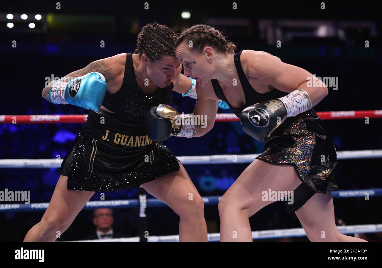 Raven Chapman (right) in action against Jorgelina Guanini during their ...