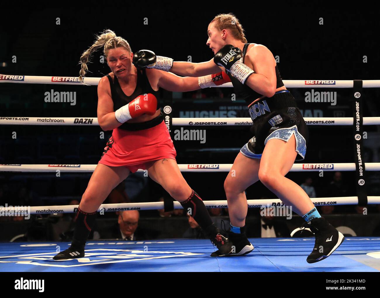 Rhiannon Dixon (right) in action against Edina Kiss in the Lightweight ...