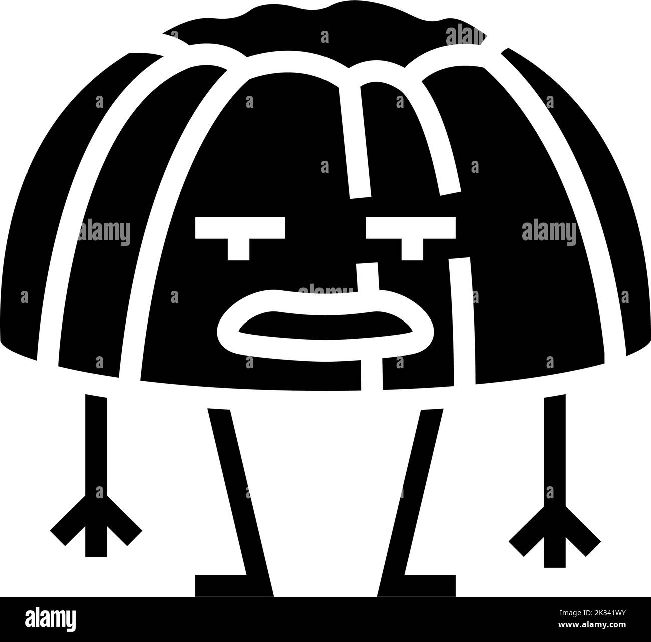 jelly dessert character glyph icon vector illustration Stock Vector ...