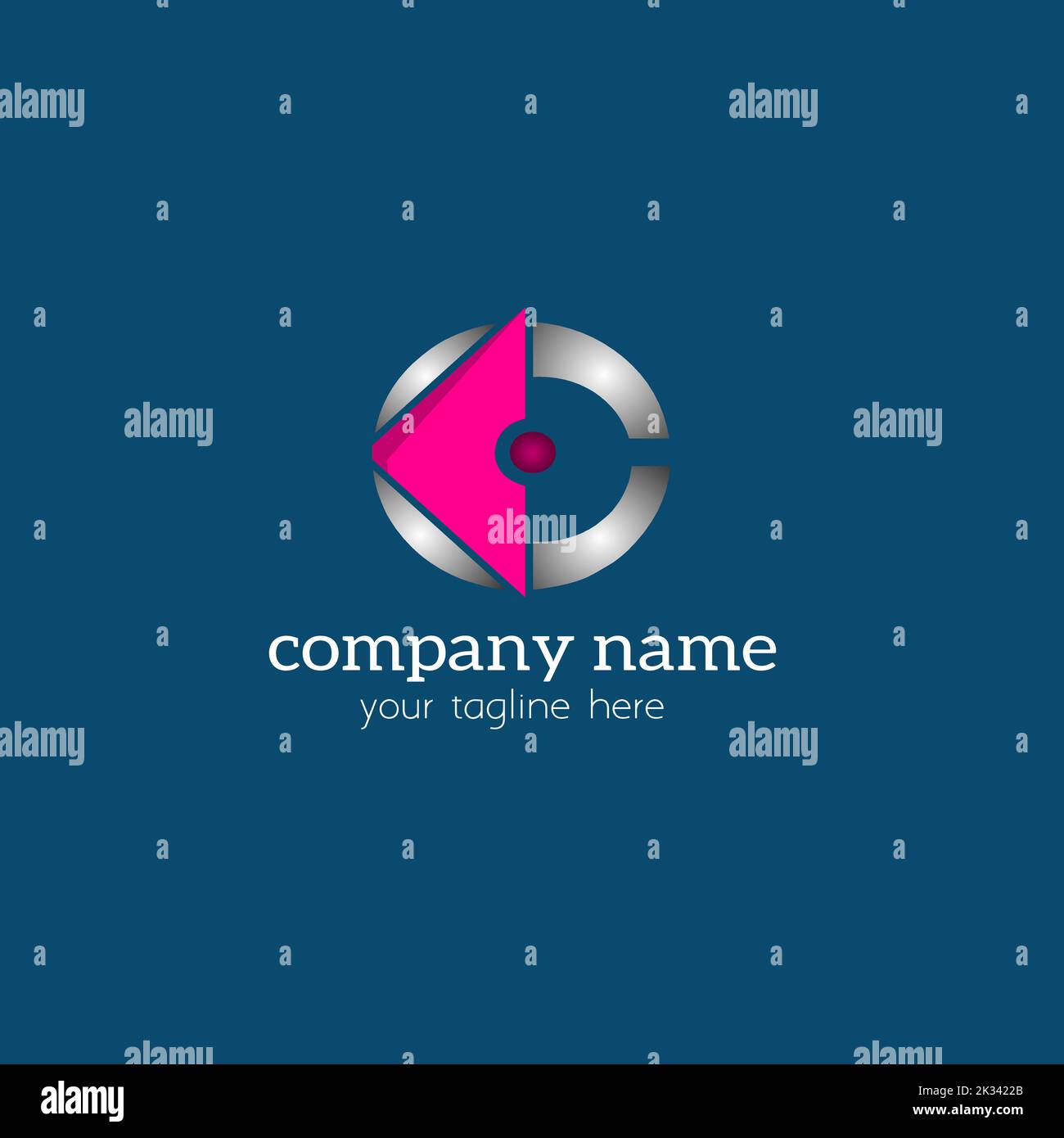 A view of a sample logo template in blue and pink colors Stock Vector ...