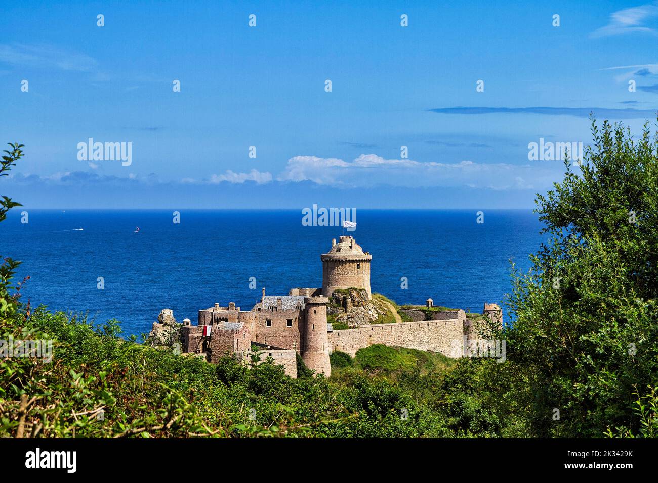 View from above Fort La slat and the sea, film set, blue sky, Emerald ...