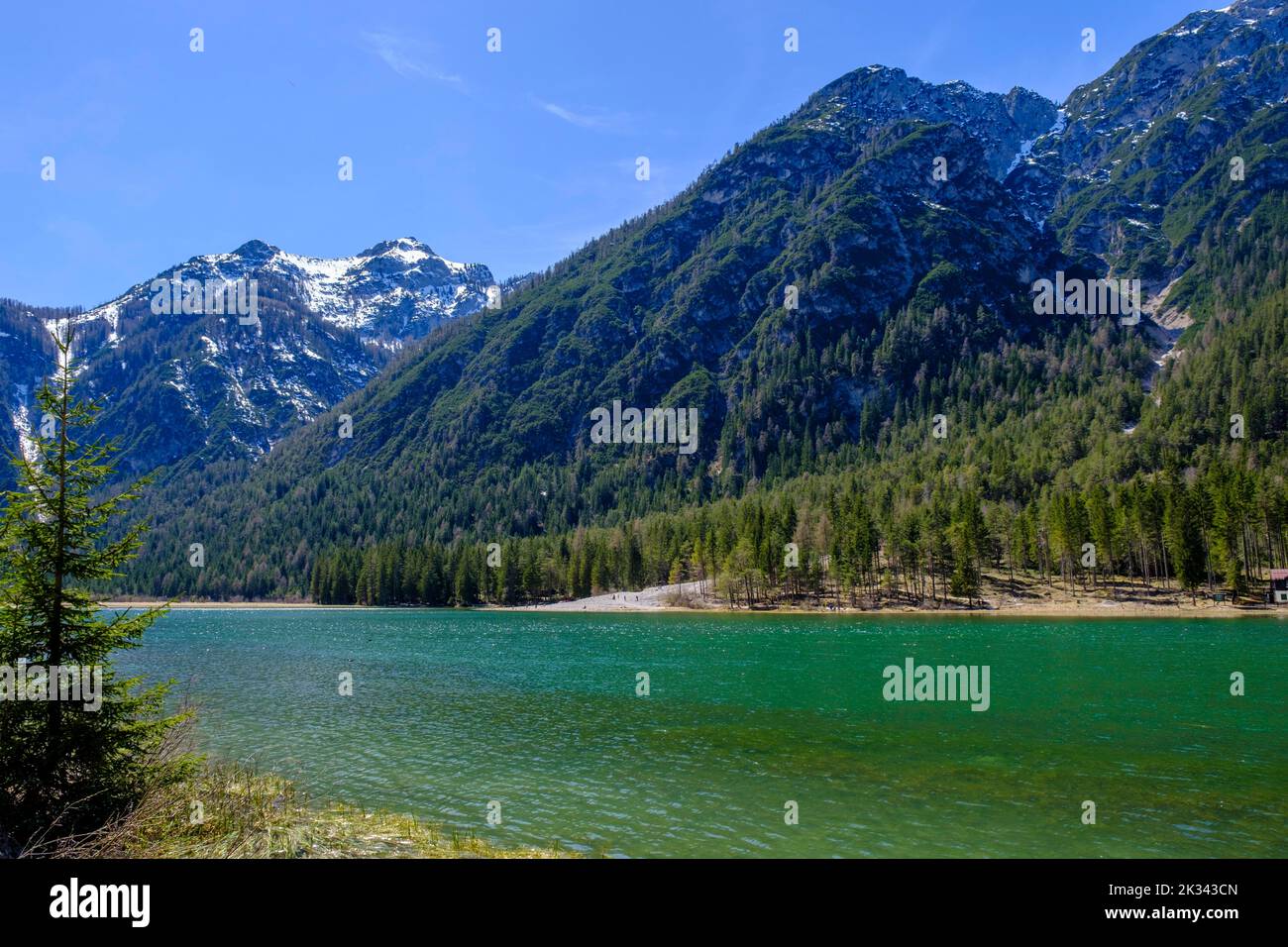 Dobbiaco Lake, Dobbiaco, Three Peaks nature Park, UNESCO World Heritage ...