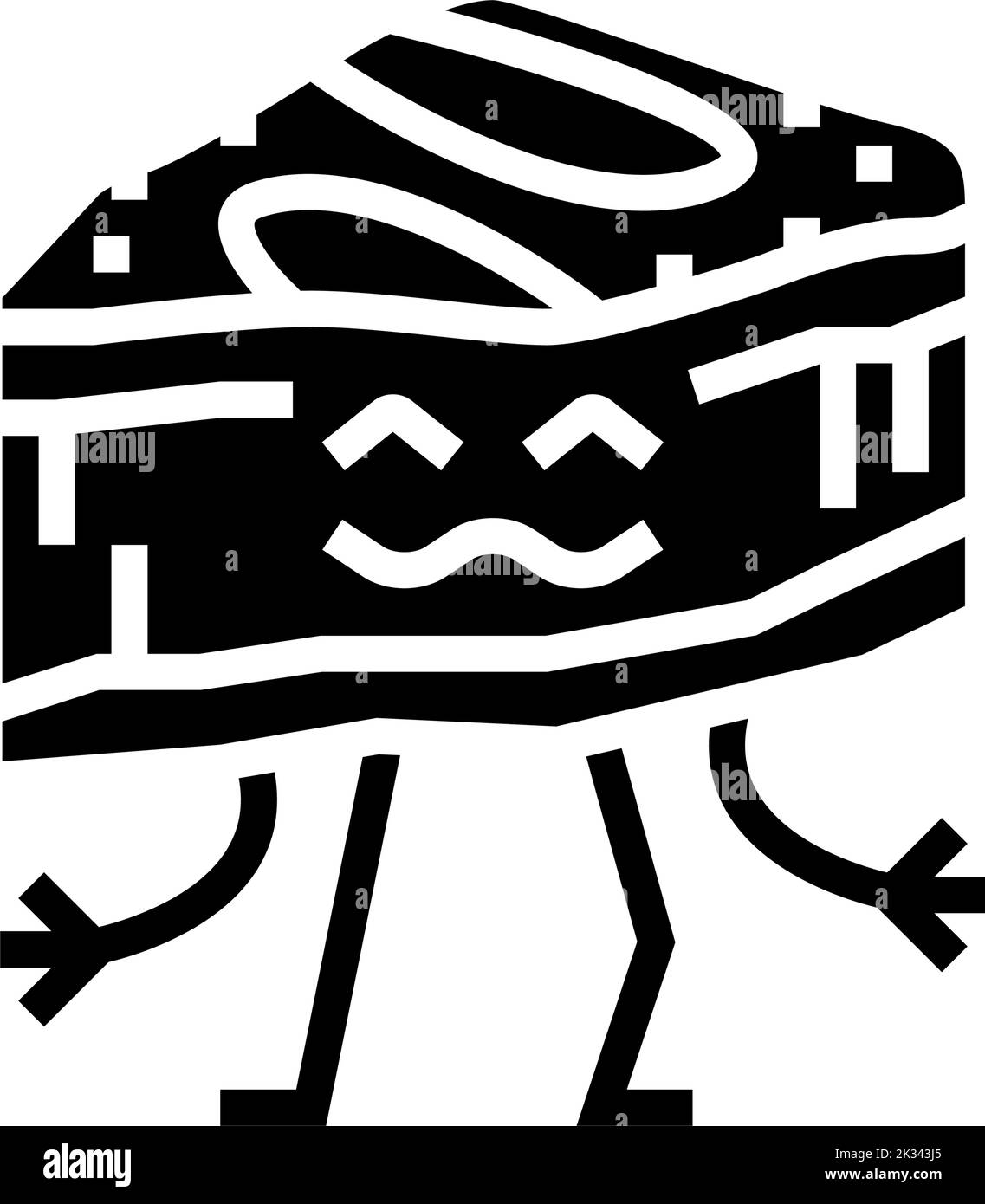 cheesecake dessert character glyph icon vector illustration Stock ...