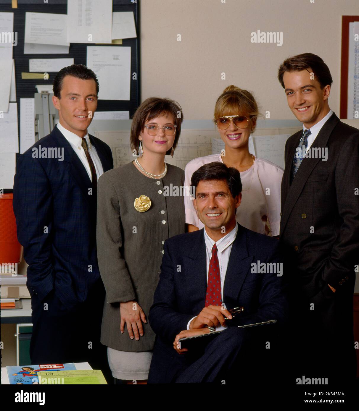 Boss and his staff in the office Office scene Stock Photo - Alamy