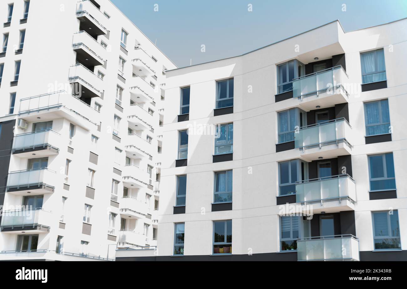 Legionowo, Poland - April 28, 2022: New apartment block. Construction ...