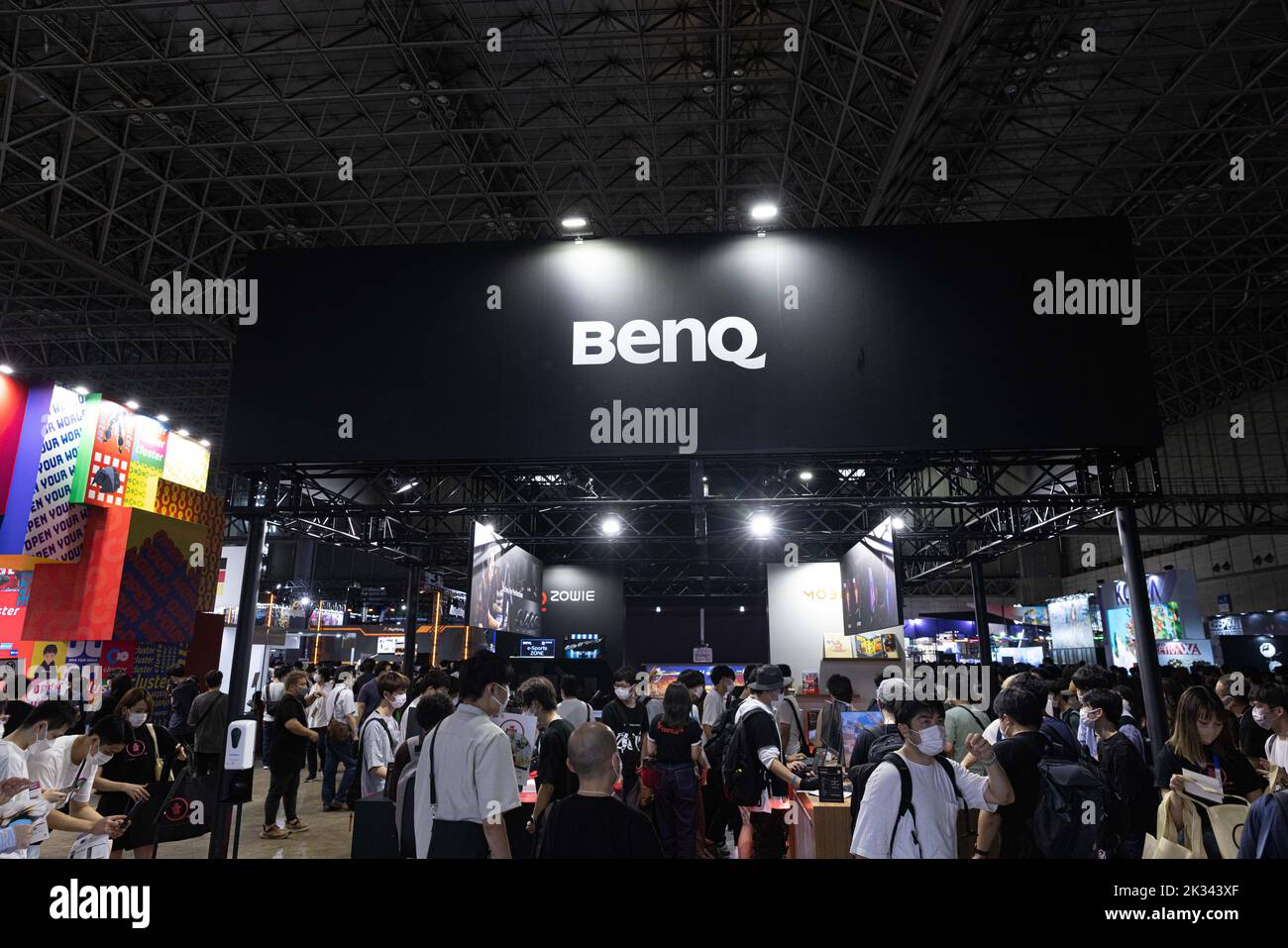 Booth of Taiwanese electronics production company Benq at Tokyo Games Show 2022. After a two ...