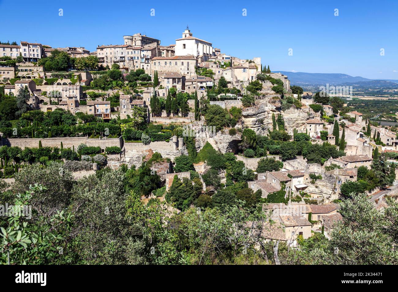 Old town with Renaissance castle, Gordes, Vaucluse, Provence-Alpes-Cote ...