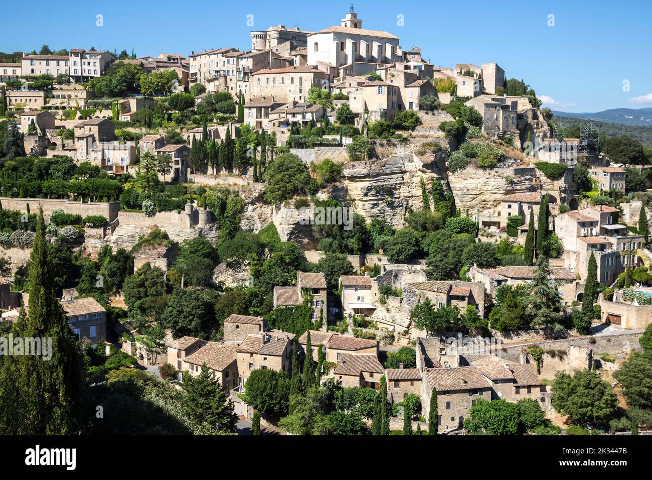 Old town with Renaissance castle, Gordes, Vaucluse, Provence-Alpes-Cote ...