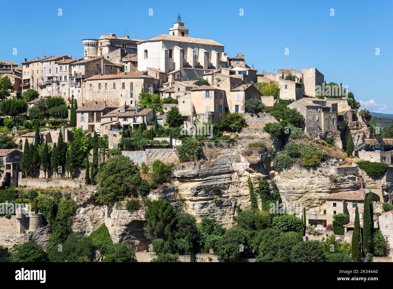 Old town with Renaissance castle, Gordes, Vaucluse, Provence-Alpes-Cote ...