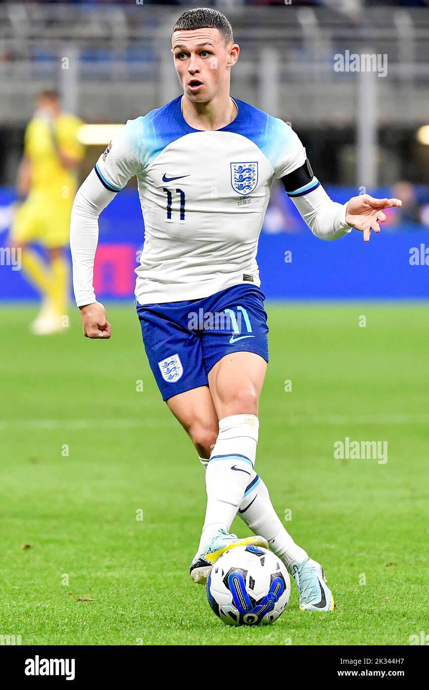 Phil Foden of England in action during the Uefa Nations League League A ...