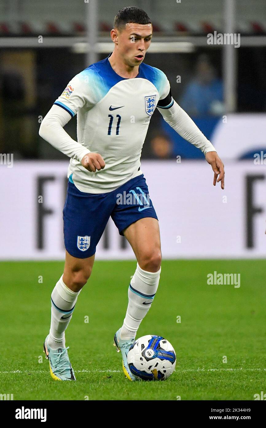Phil Foden of England in action during the Uefa Nations League League A ...