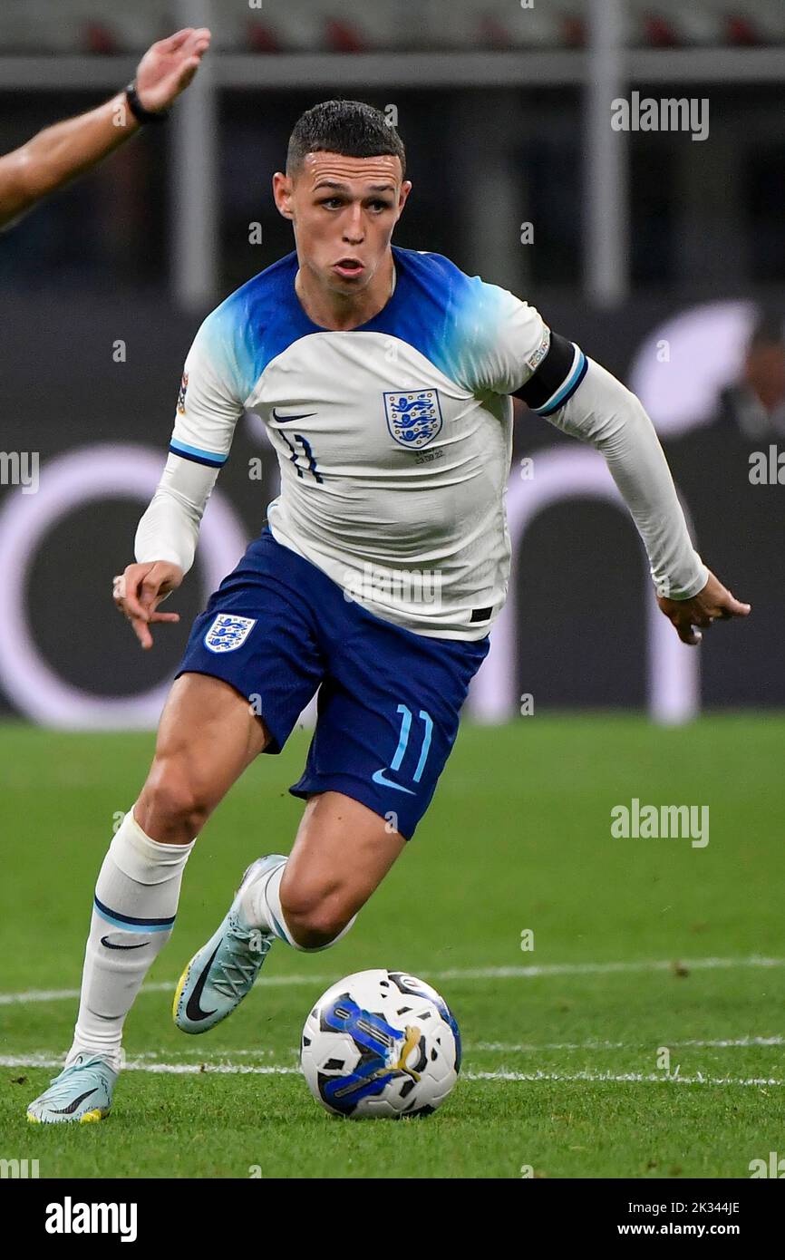 Phil Foden of England in action during the Uefa Nations League League A ...