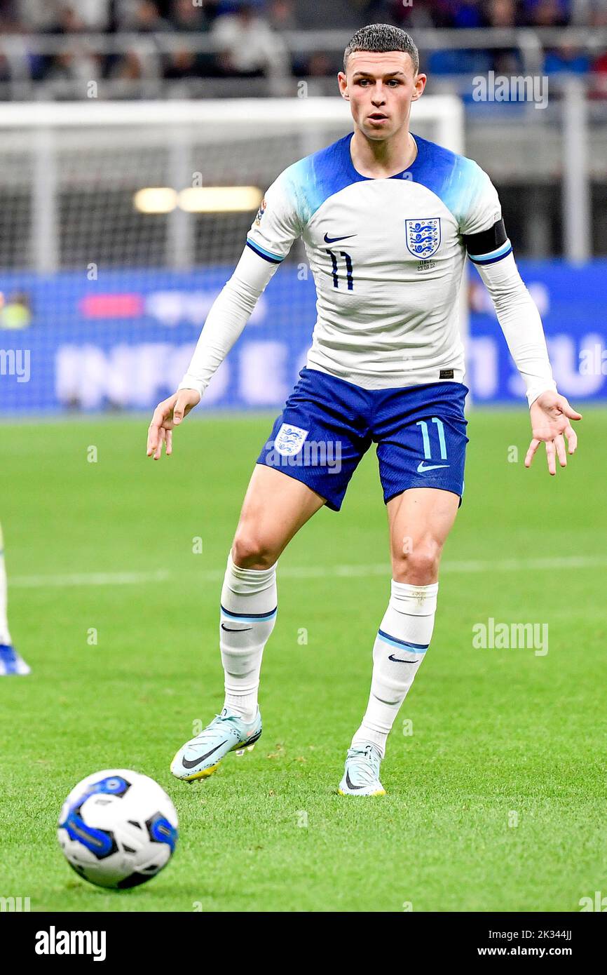 Phil Foden of England in action during the Uefa Nations League League A ...