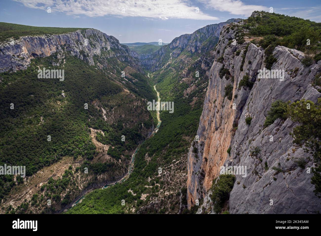 View into the Verdon Gorge at the Belvedere de la Dent d Aire, below ...