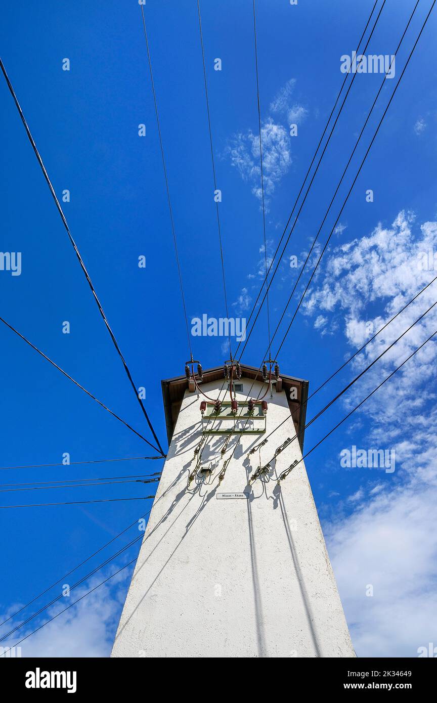 Transformer station, transformer tower, Niedersonthofen, Allgaeu ...