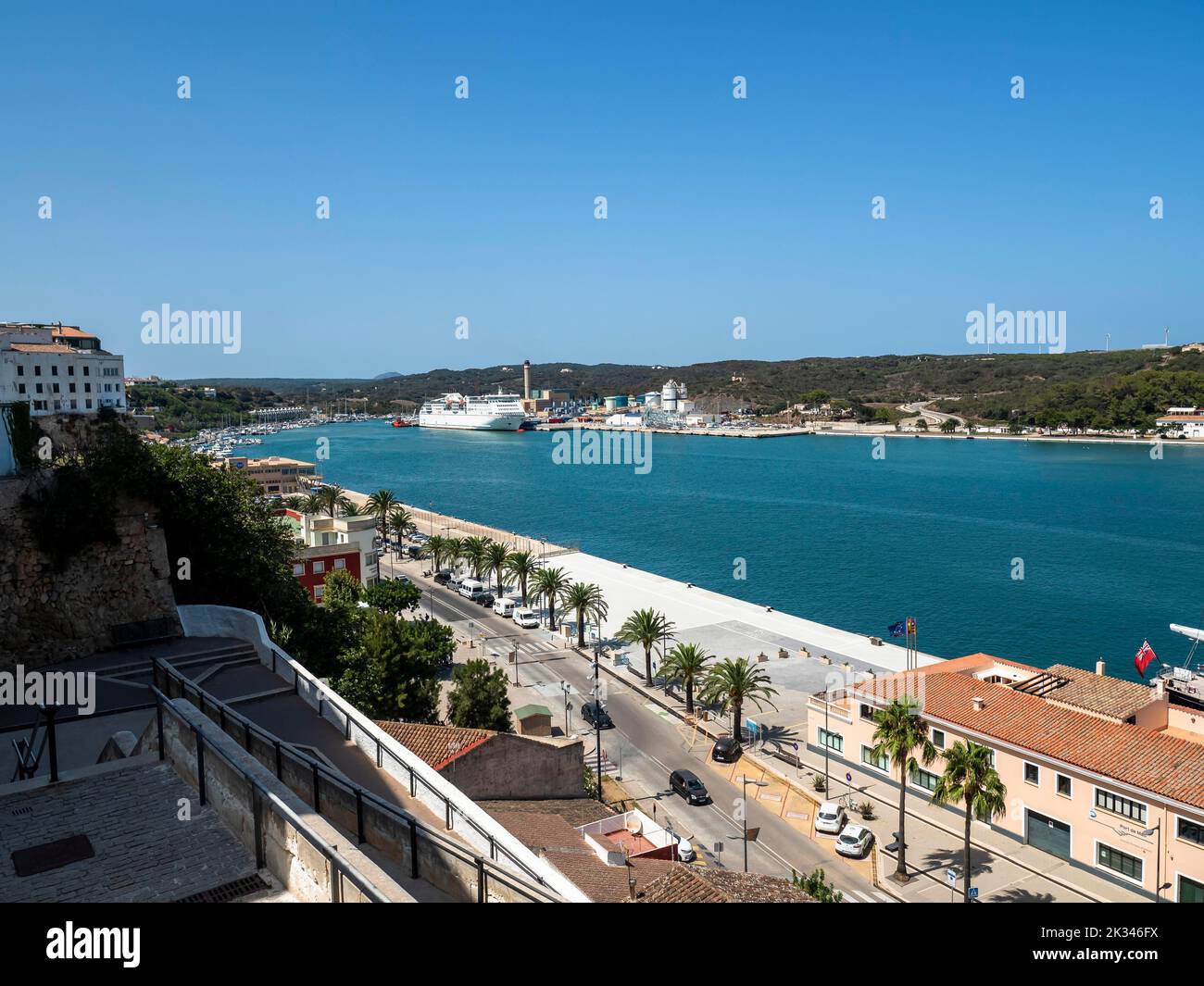 Port de Mao, view of the port from Parc Rochina, Mahon, Menorca ...