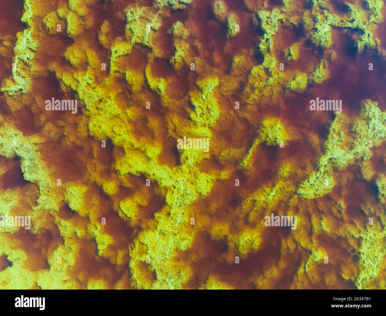 Detail of the Rio Tinto (Red river) with its reddish hue due to ...
