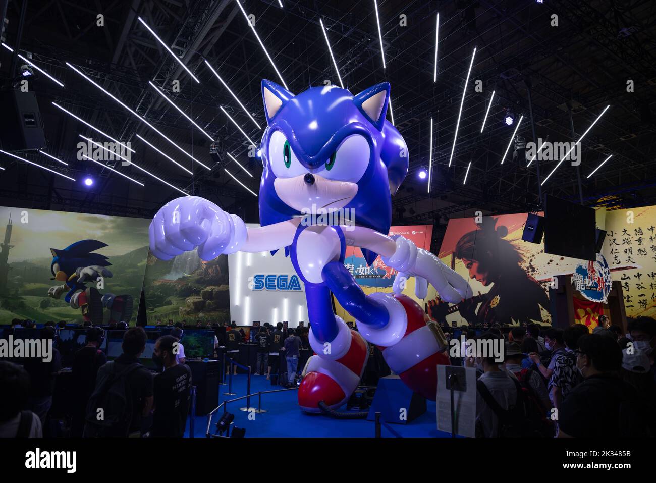 Sonic the Hedgehog balloon at the Sega exhibition area at Tokyo Game Show 2022. After a two ...