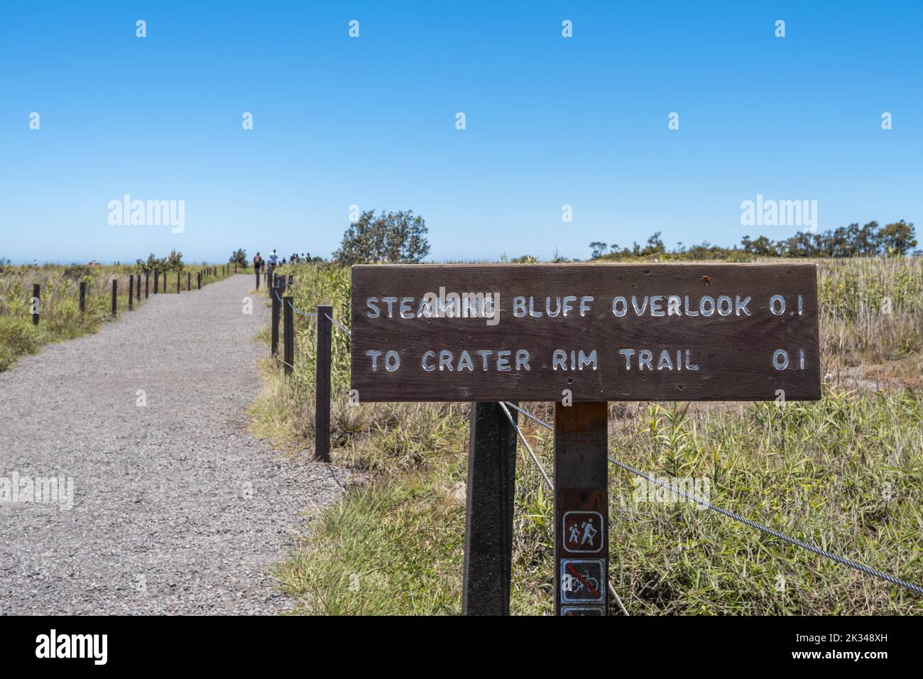 Streaming Bluff Overlook sign, Kilauea Volcanic Crater, Crater Rim ...