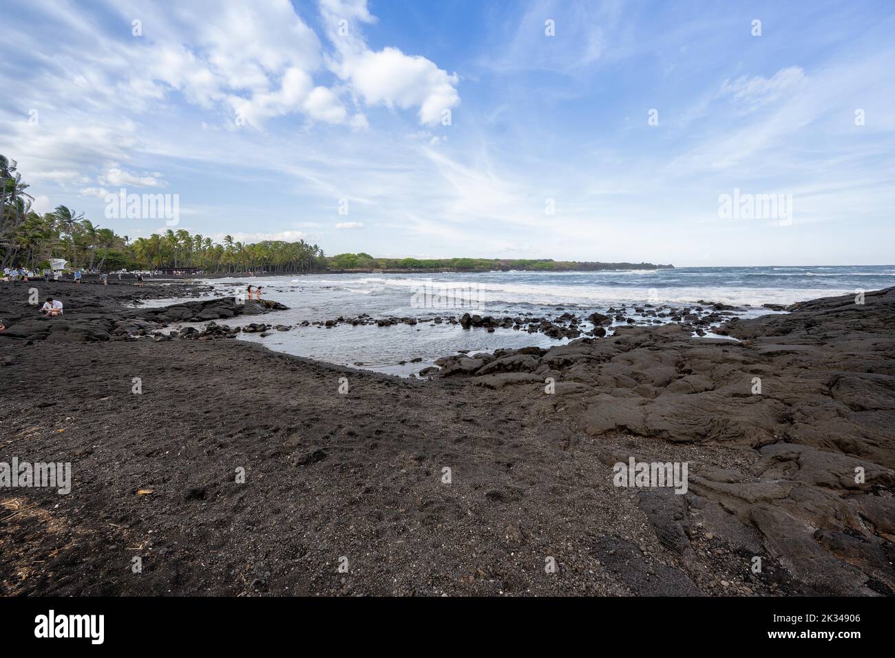 Punalu'u Black Sand beach (Pahala), Big Island, Hawaii, USA, North ...