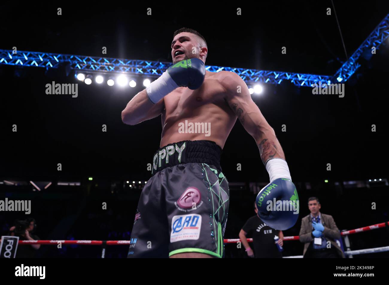 Mark Heffron celebrates after victory against Martin Ezequiel Bulacio ...