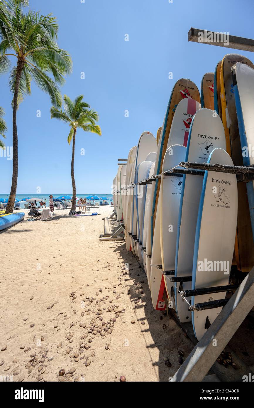 Hawaii honolulu surf board hi-res stock photography and images - Alamy