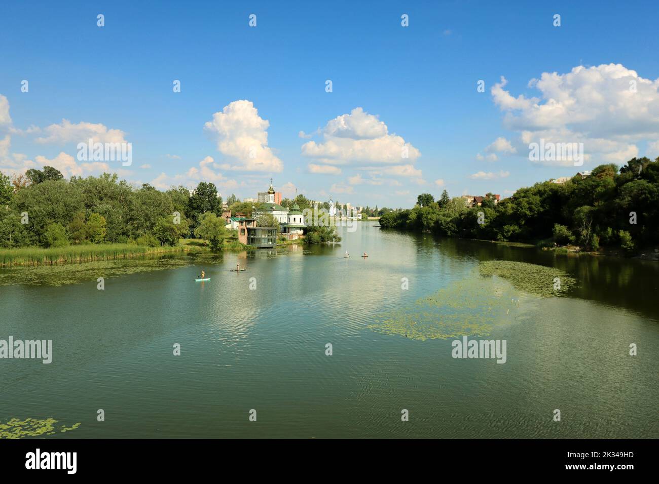 View of Southern Bug river and a church of Blessed Xenia of St ...