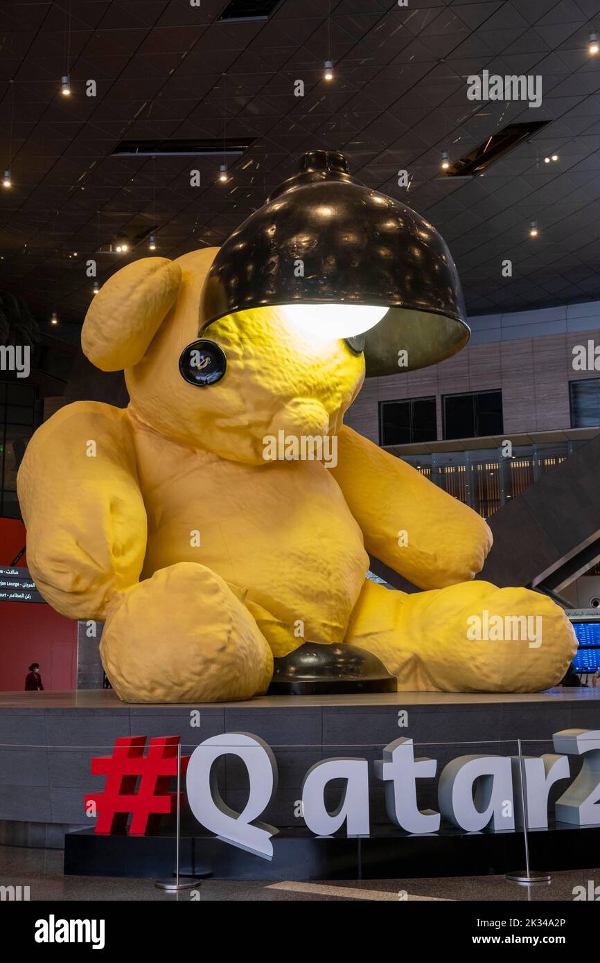 Sculpture Lamp Bear by urs fisherman, Duty free area, Hamad ...