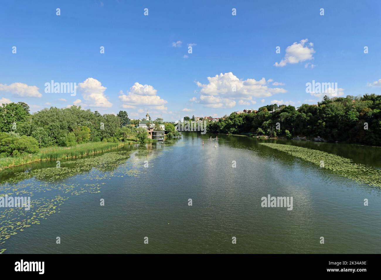 View of Southern Bug river and a church of Blessed Xenia of St ...