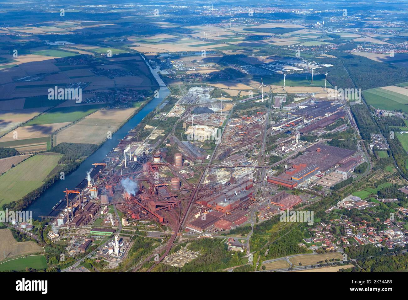 Aerial view of the Salzgitter AG steelworks, Lower Saxony, Germany ...