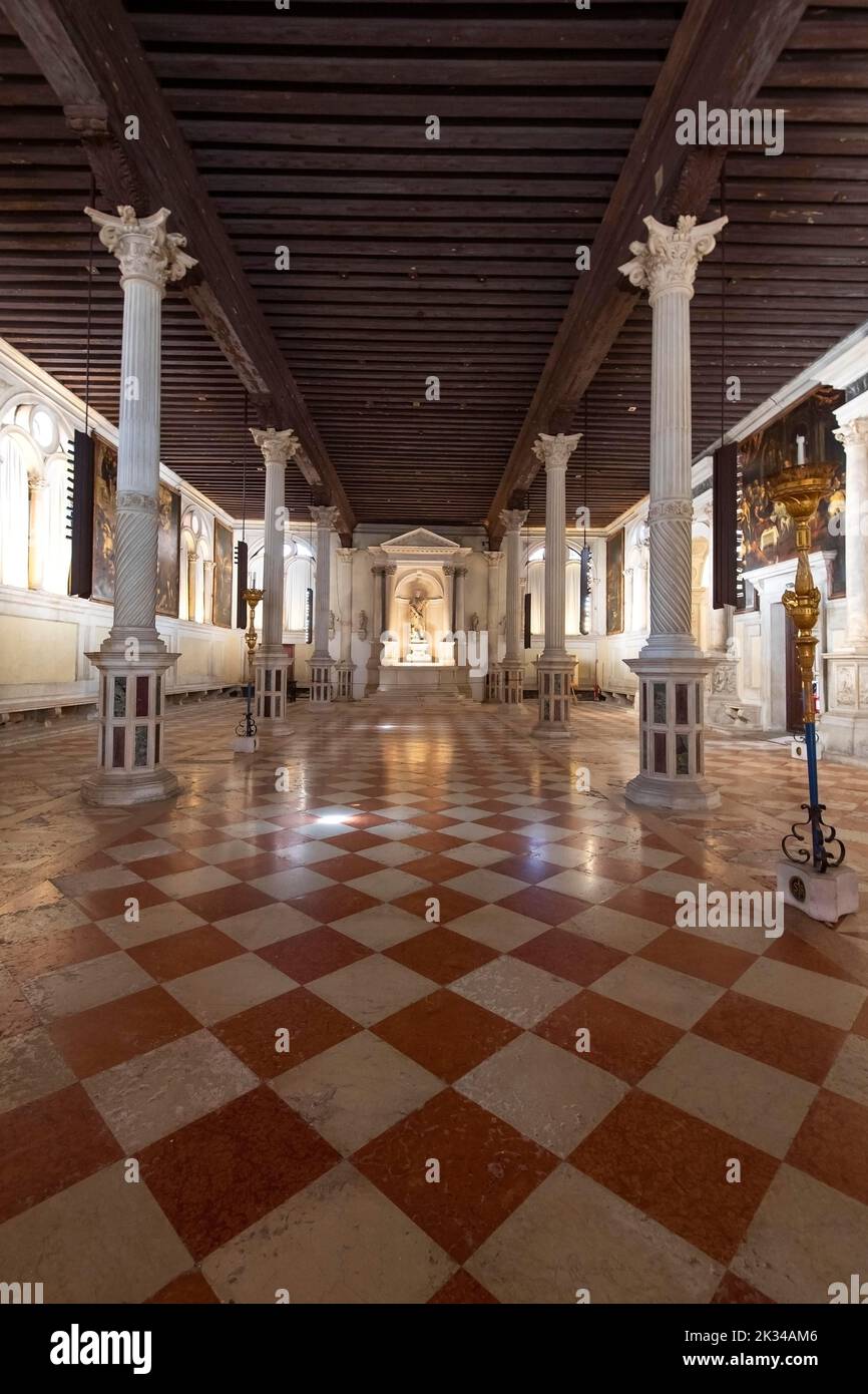 Scuola Grande di San Rocco, lower hall, works by Tintoretto and other ...