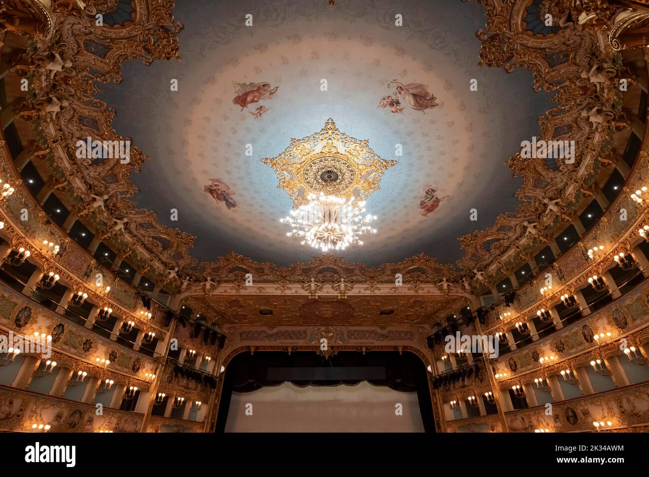Interior view, theatre, Teatro La Fenice, Venice, Veneto, Italy Stock ...