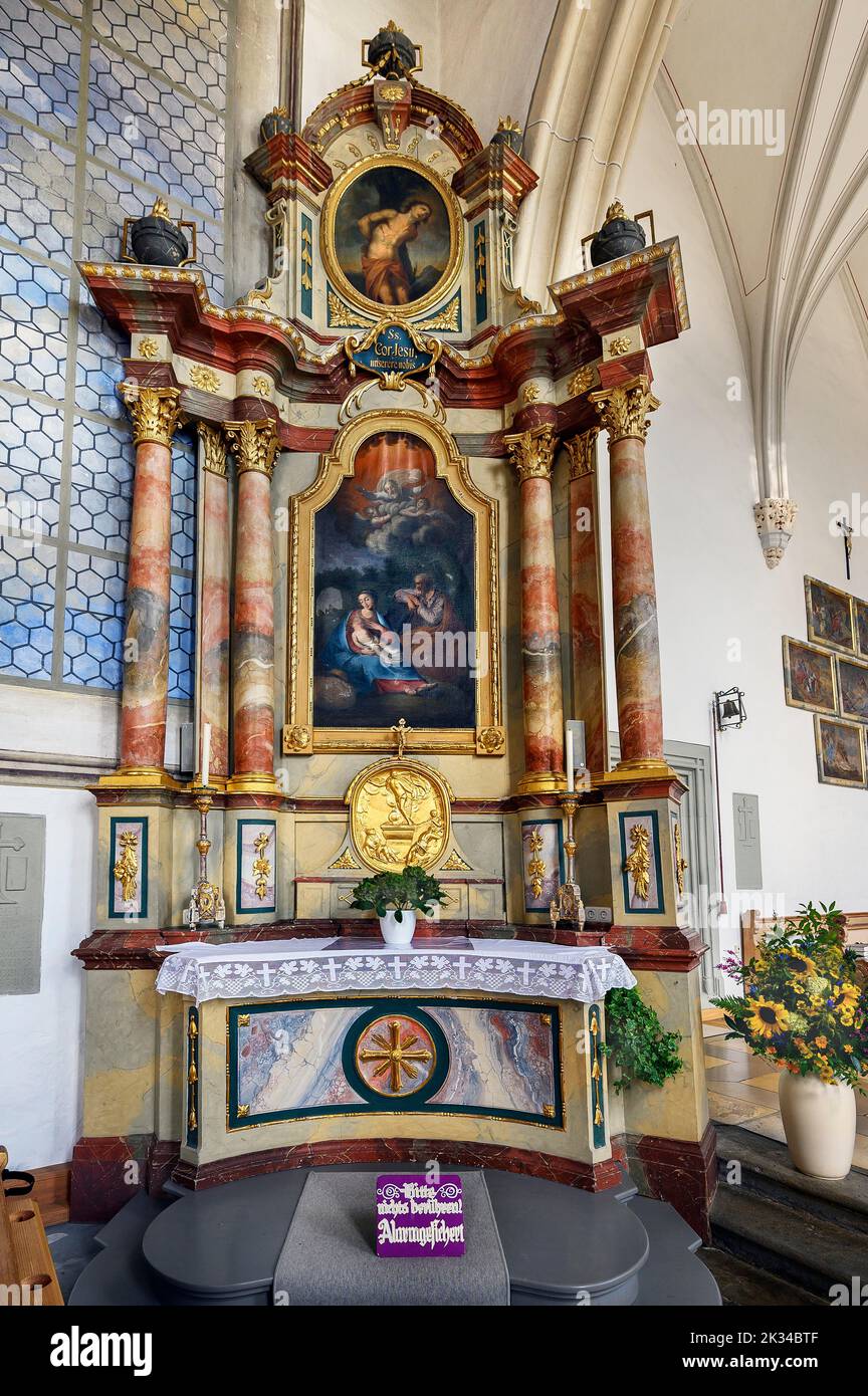 Side altar, Church of St. Alexander and Georg, Niedersonthofen, Allgaeu ...