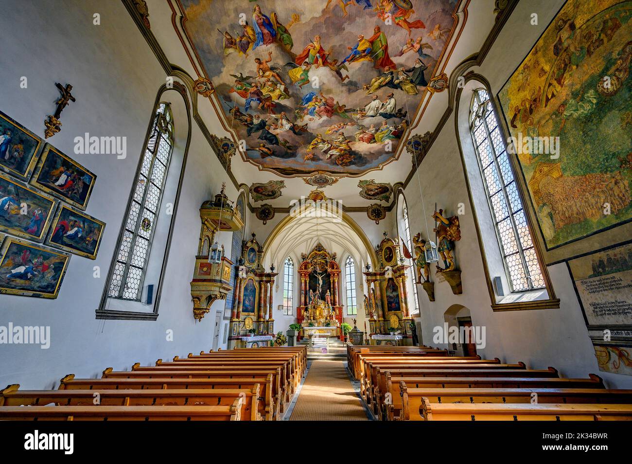 Church of St. Alexander and Georg, Niedersonthofen, Allgaeu, Bavaria ...