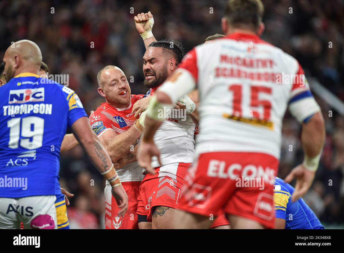 Manchester, England -24th September 2022 - Konrad Hurrell of St Helens ...