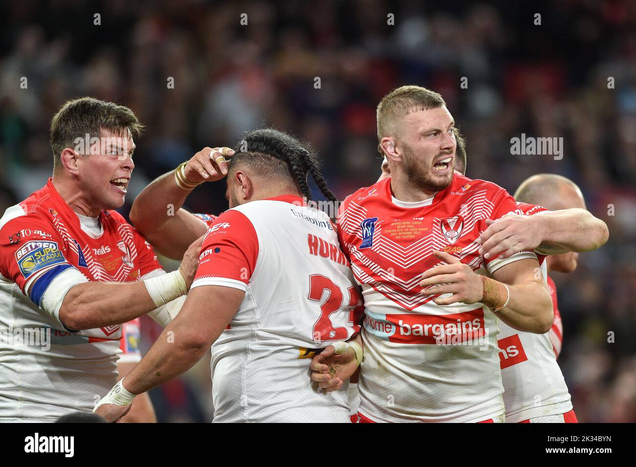 Manchester, England -24th September 2022 - Konrad Hurrell of St Helens ...